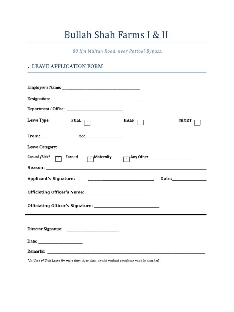 Leave Application | PDF | Social Programs | Public Services