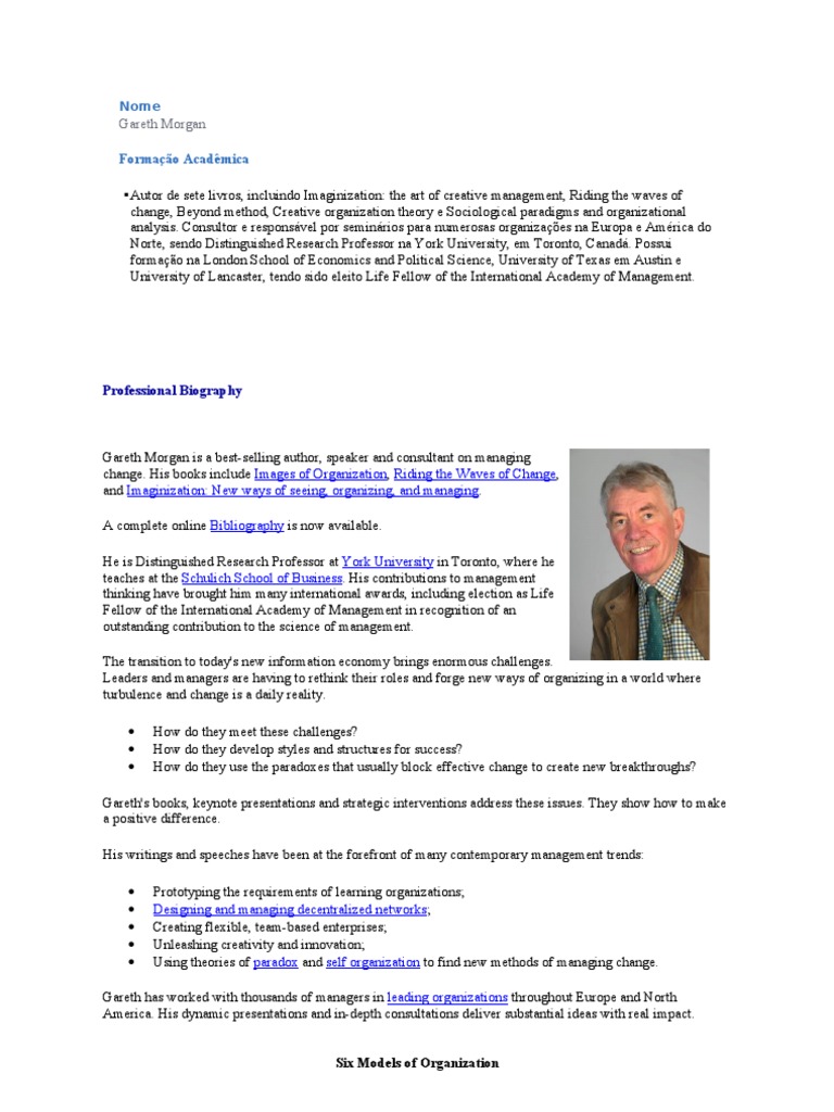 Gareth Morgan's Organizational Models | PDF | Sigmund Freud | Carl Jung