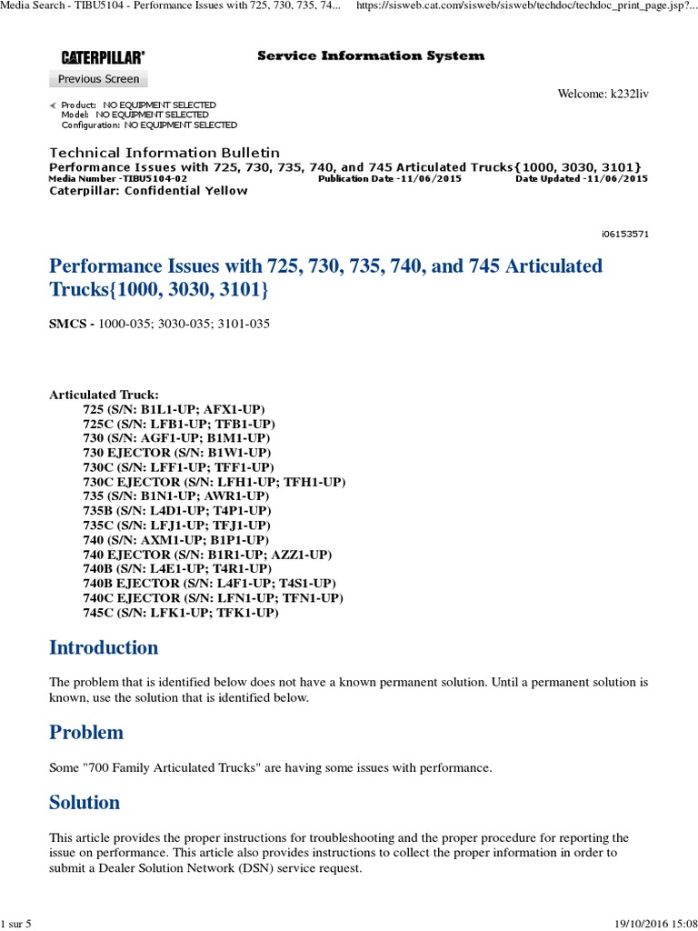 Tibu5104 740 Stall Test | PDF | Truck | Vehicle Technology