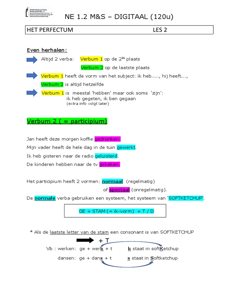 Perfectum Les 2 | PDF