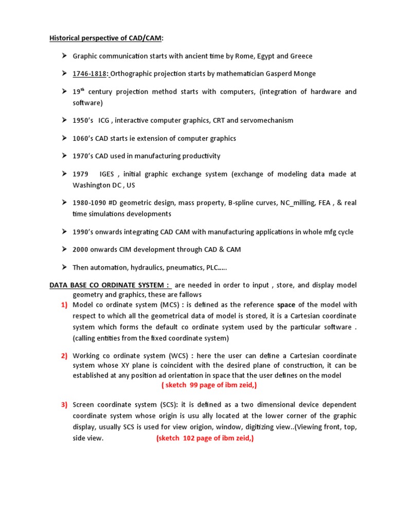 Cad Cam Notes - 1 | PDF | Computer Data Storage | Numerical Control