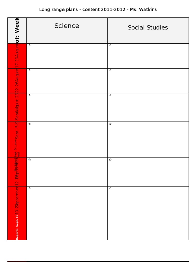2011-2012 Long Range Lesson Plans | PDF | Social Science