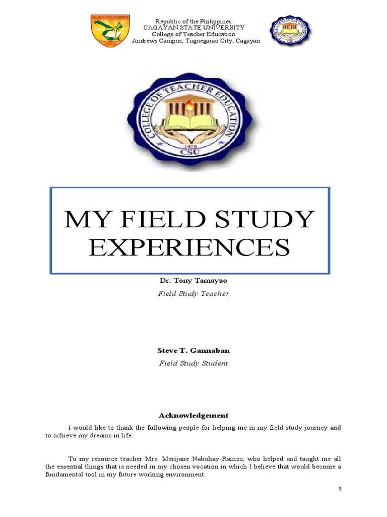 A Portfolio in Field Study 1 | PDF | Educational Assessment | Teachers