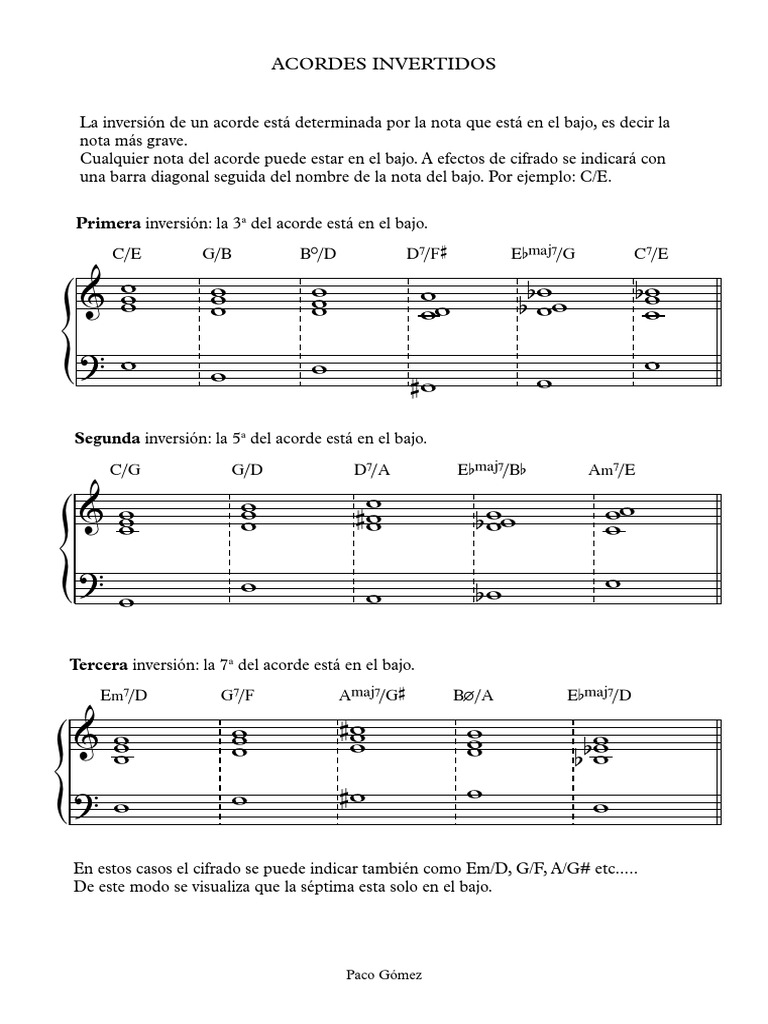 Acordes Invertidos | PDF | Acorde (Música) | Musicología