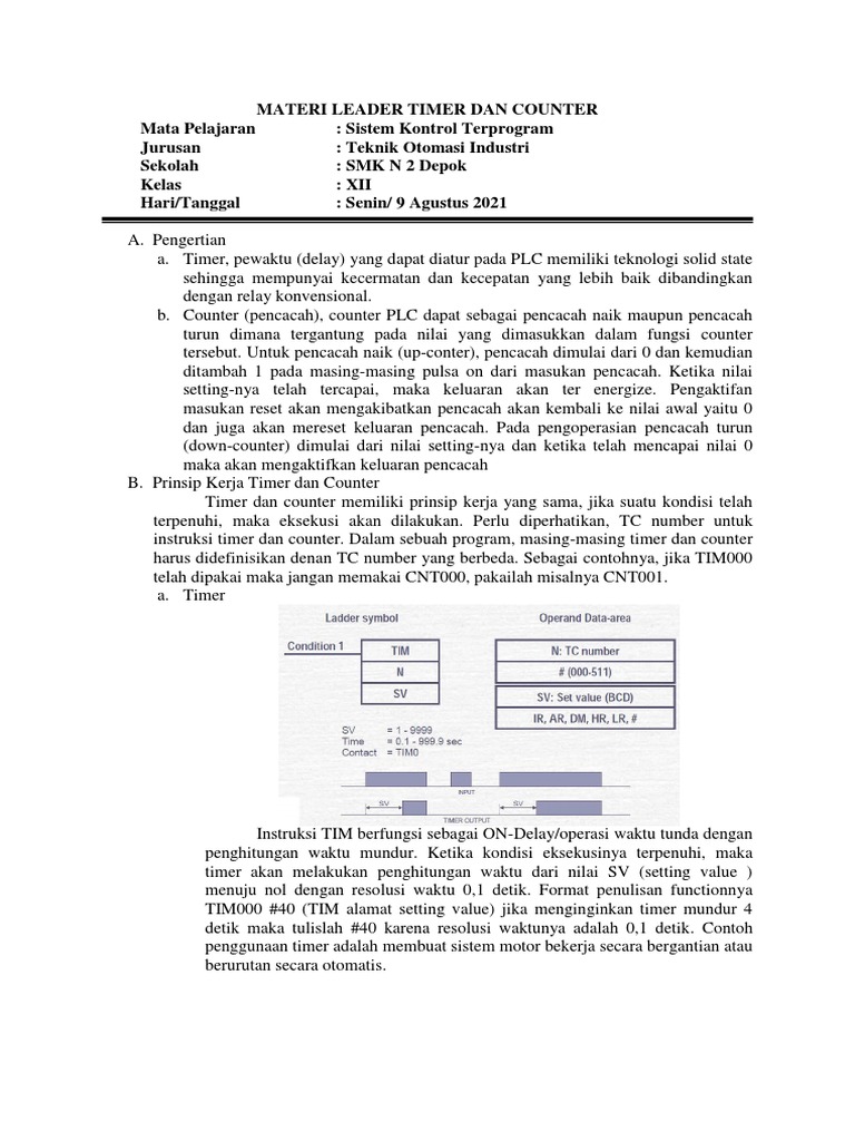 Materi Timer Dan Counter | PDF
