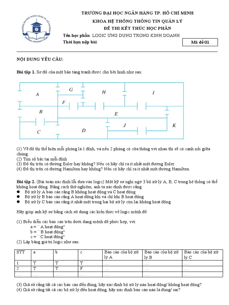 Thi cuối kỳ Logic ứng dụng trong kinh doanh | PDF