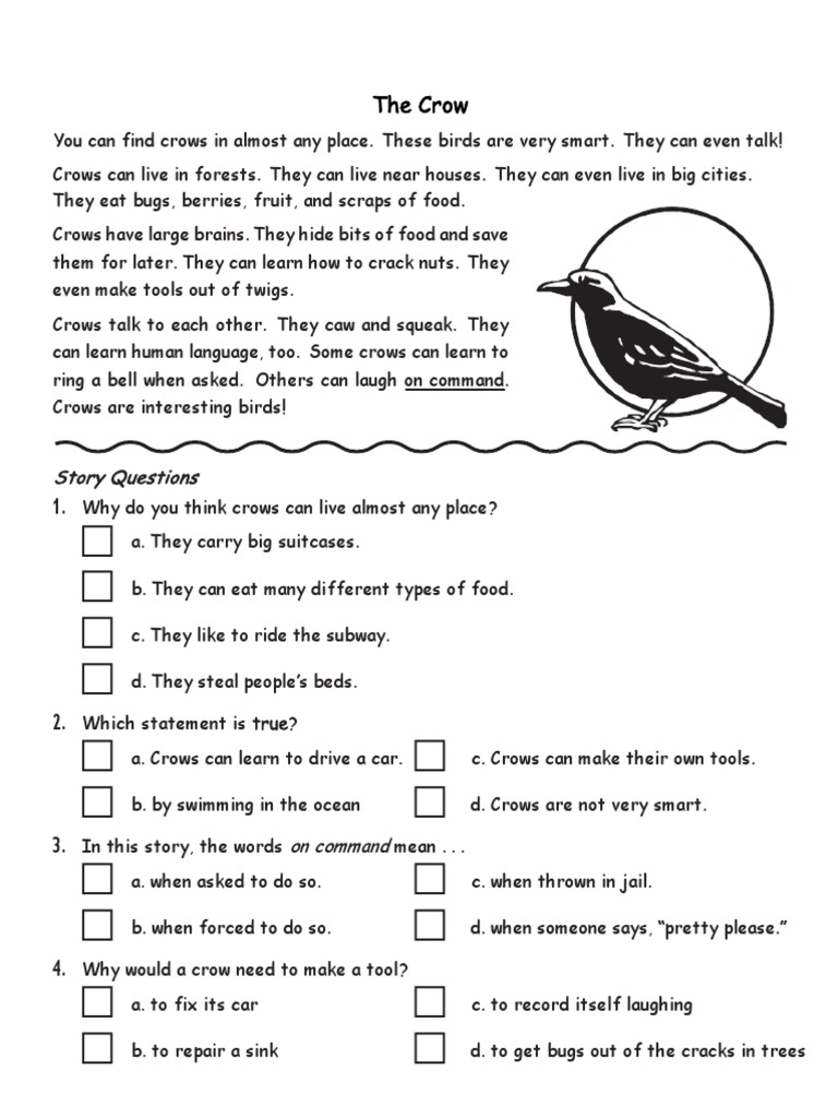 1.3.reading Stories - The Crow | PDF