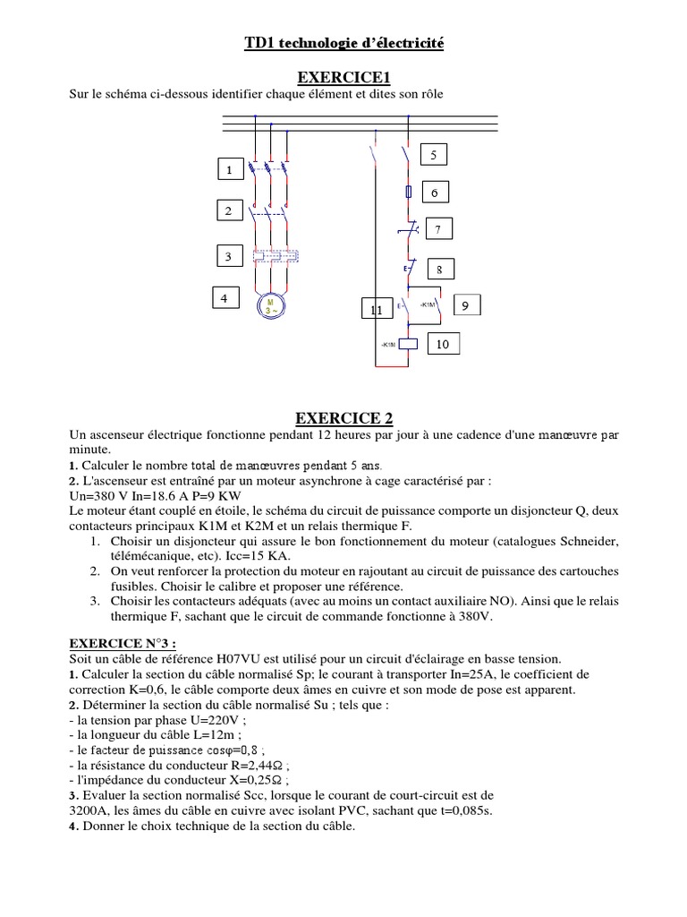 TD1 Technologie D'électricité Exercice1 | PDF | Puissance (physique) | Tension électrique