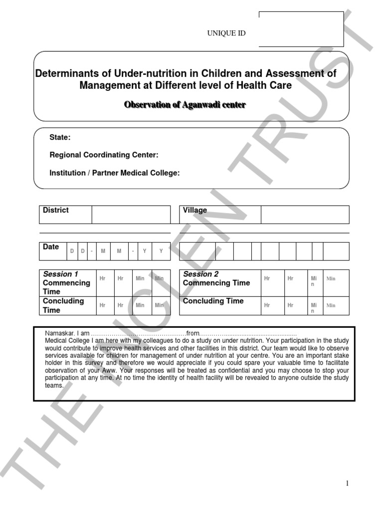Anganwadi Visit Observation Report | PDF | Health Sciences