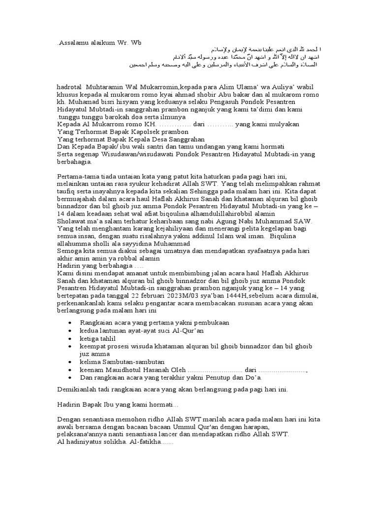 MC Acara Haflah | PDF