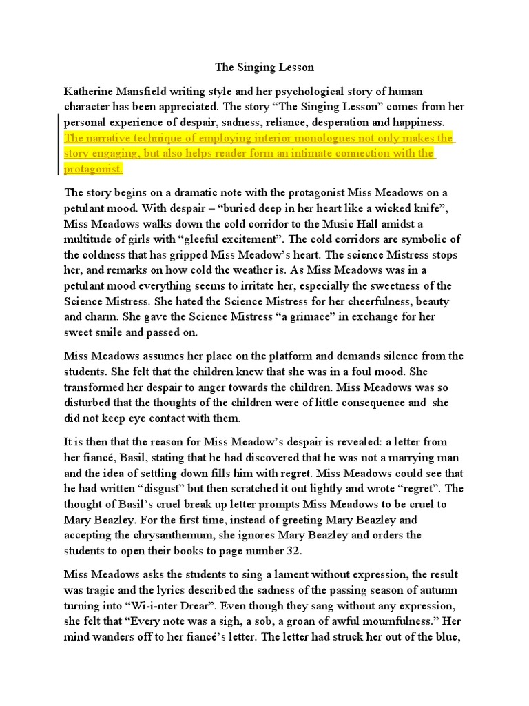 The Singing Lesson | PDF | Depression (Mood)