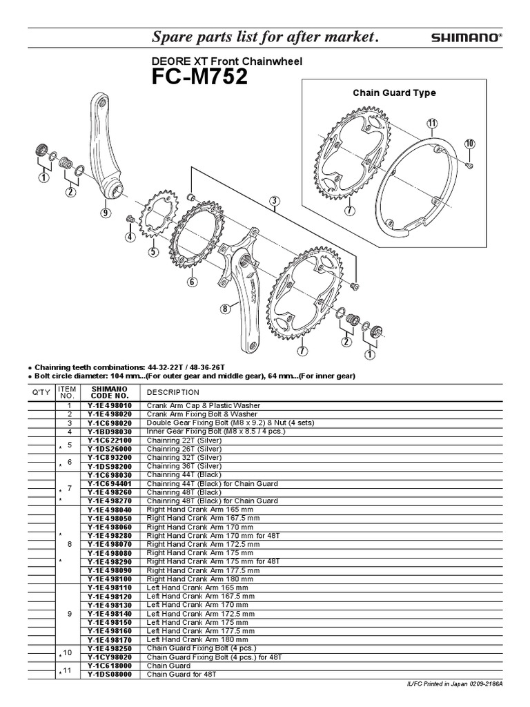 DEORE XT Front Chainwheel: Chain Guard Type | PDF | Manufactured Goods ...