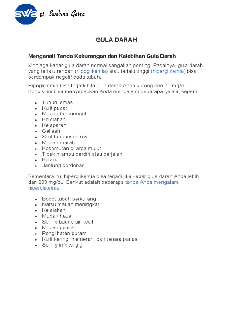 Gula Darah | PDF