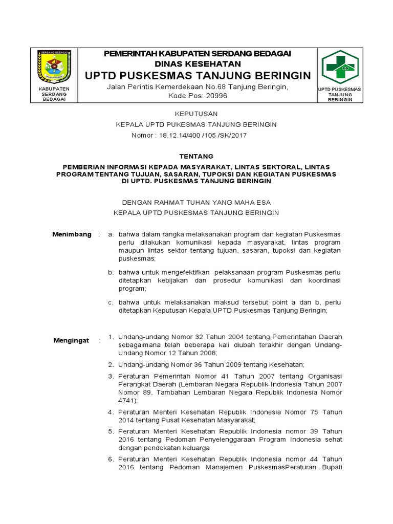 SK Tentang Pemberian Informasi | PDF