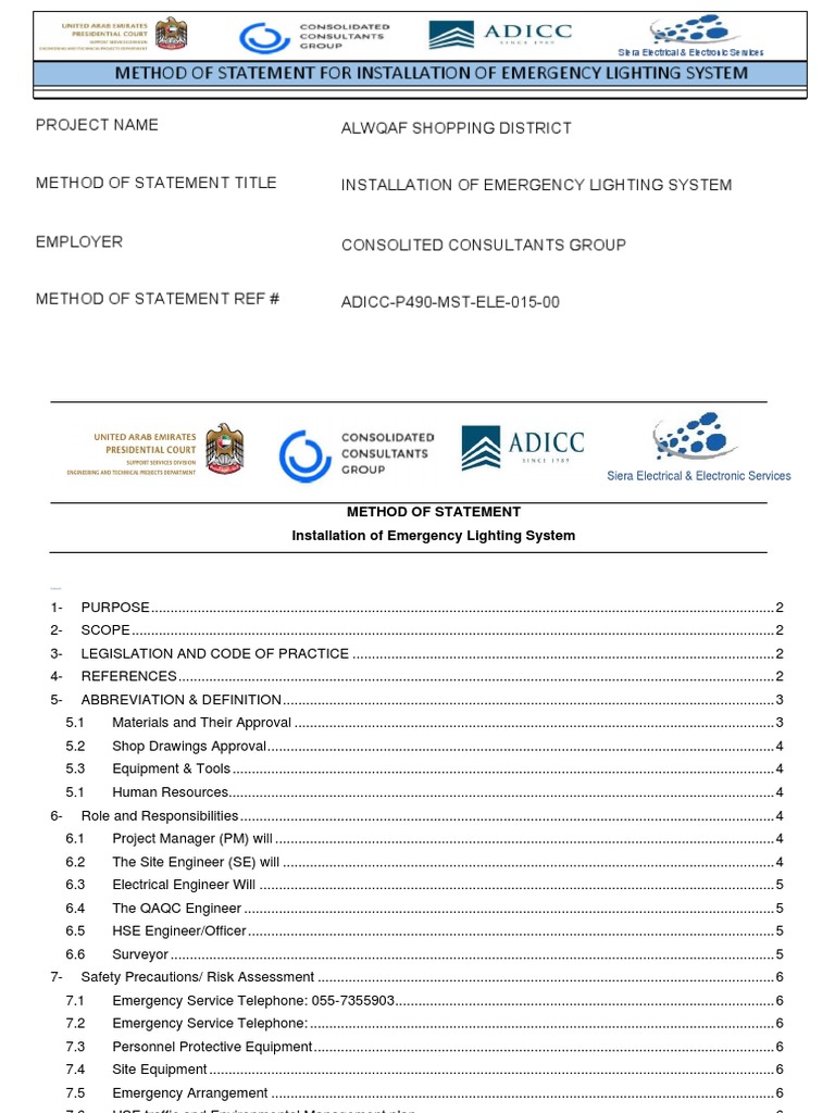 MST - Emergency Lighting System | PDF | Safety | Personal Protective ...
