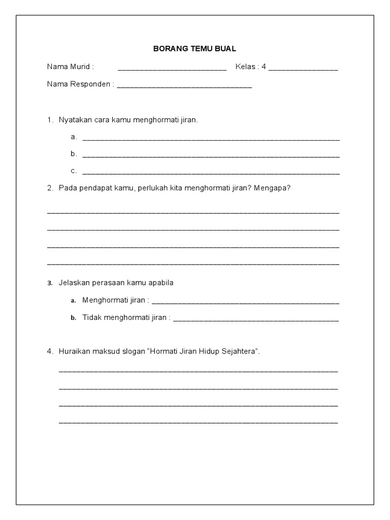 Borang Temu Bual | PDF | Karier & Perkembangan