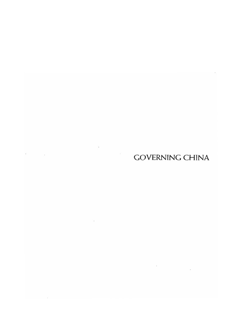 Governing China From Revolution Through Reform (Kenneth Lieberthal) | PDF