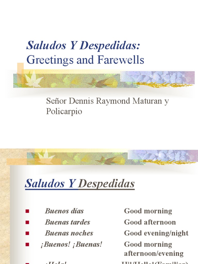 5.1 Saludos Y Despedidas | PDF