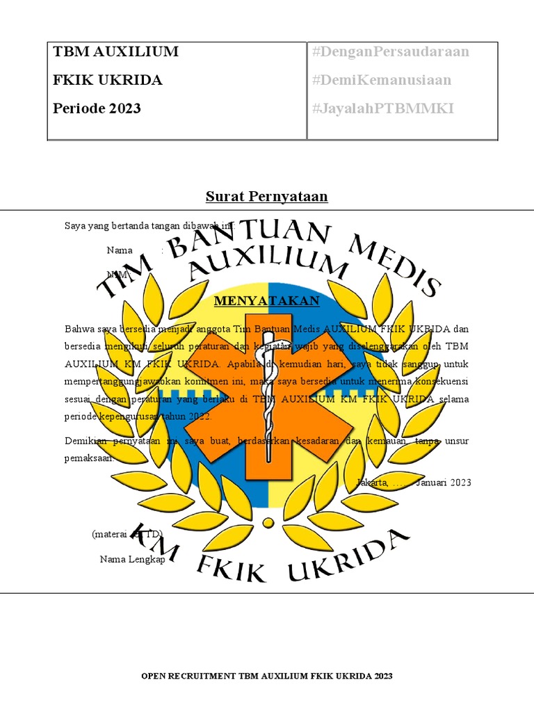 Surat Pernyataan TBM 2022 | PDF
