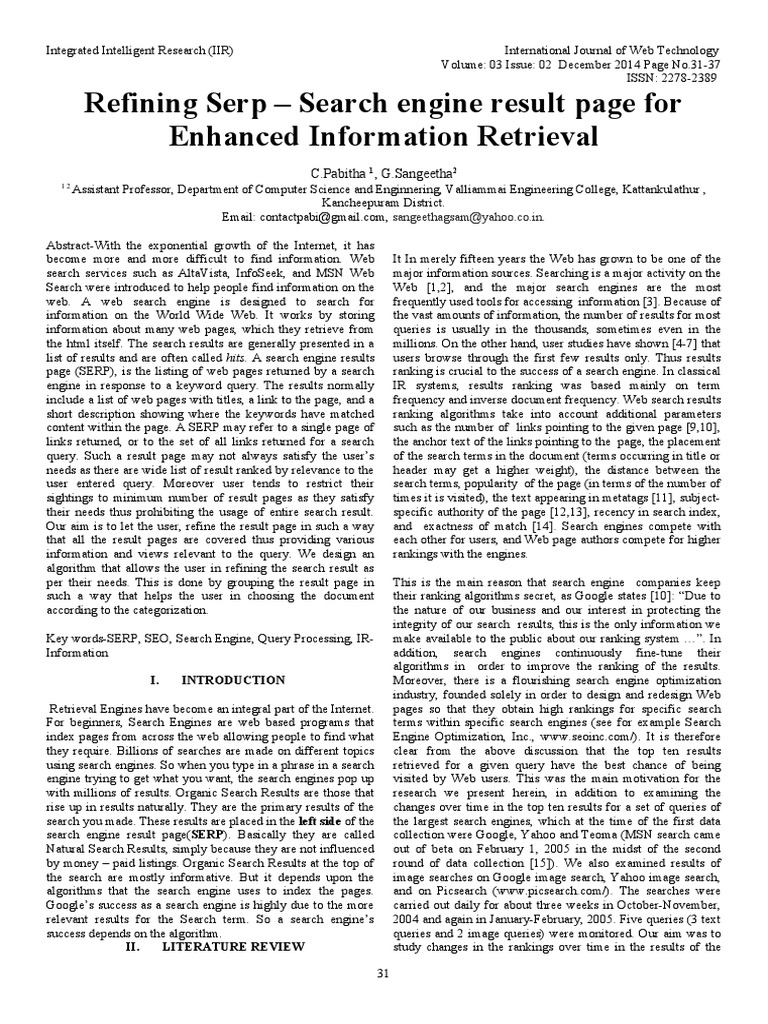 Refining Serp - Search Engine Result Page For Enhanced Information ... Refining Serp - Search Engine Result Page For Enhanced Information ...