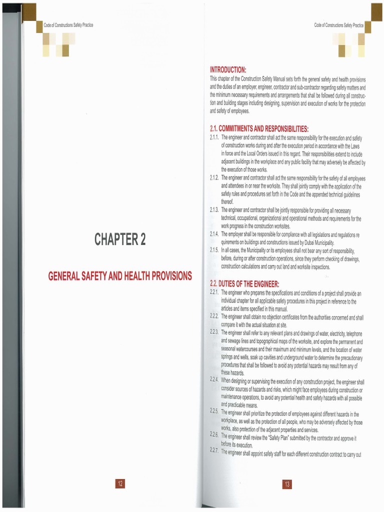 Chapter 2 - General Safety and Health Provision | PDF