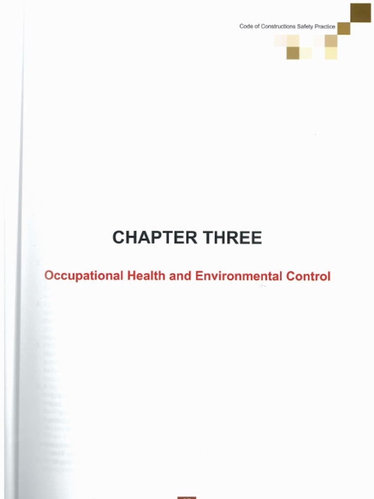 Chapter 3 - Occupational Health and Environmental Control | PDF