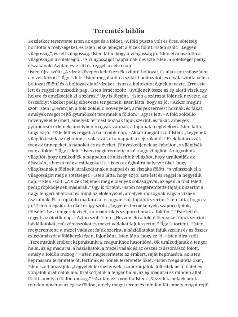 Teremtés Biblia | PDF