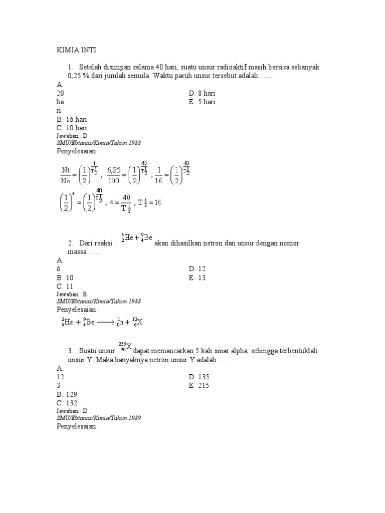 Kimia Inti | PDF | Metode & Bahan Ajar
