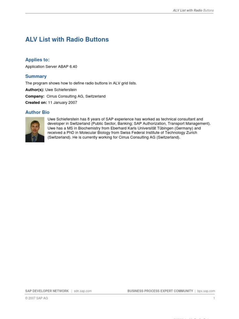 Alv Grid List Using Radio Buttons | PDF | Information Technology ...