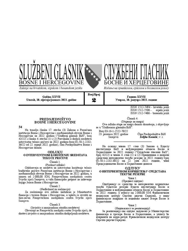 Službeni List BiH | PDF