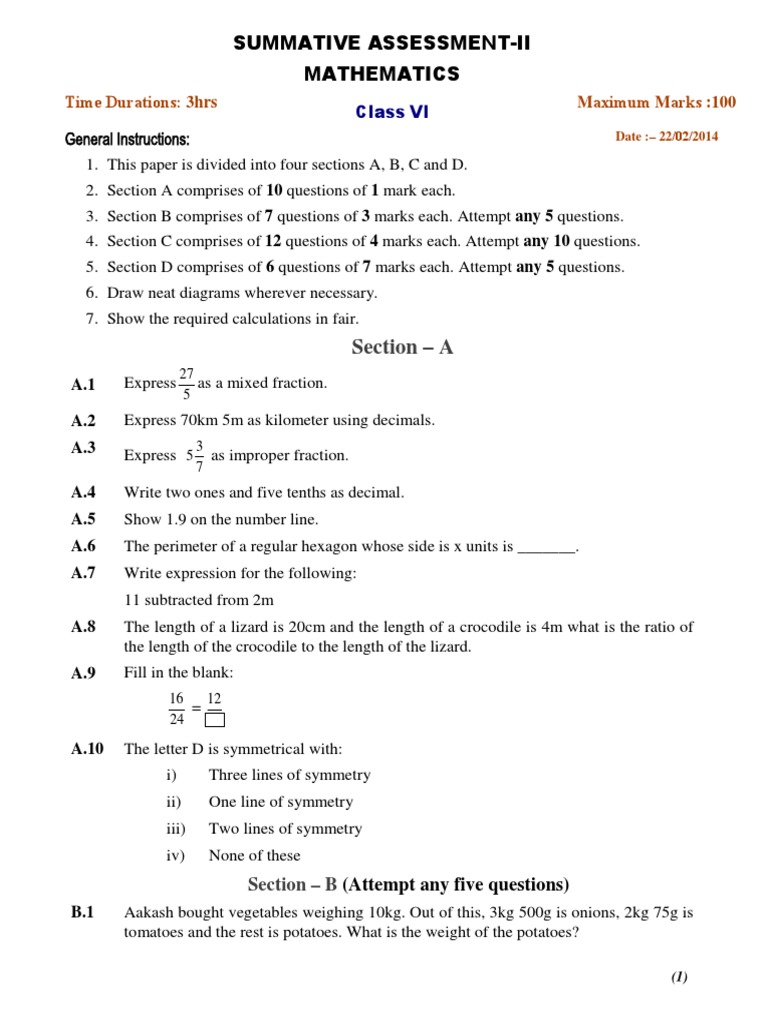 Assessing Mathematical Understanding: An Analysis of Content and Skills ...