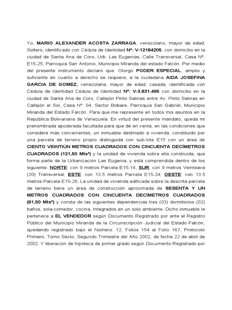 PODER PODER ESPECIAL Menor | PDF