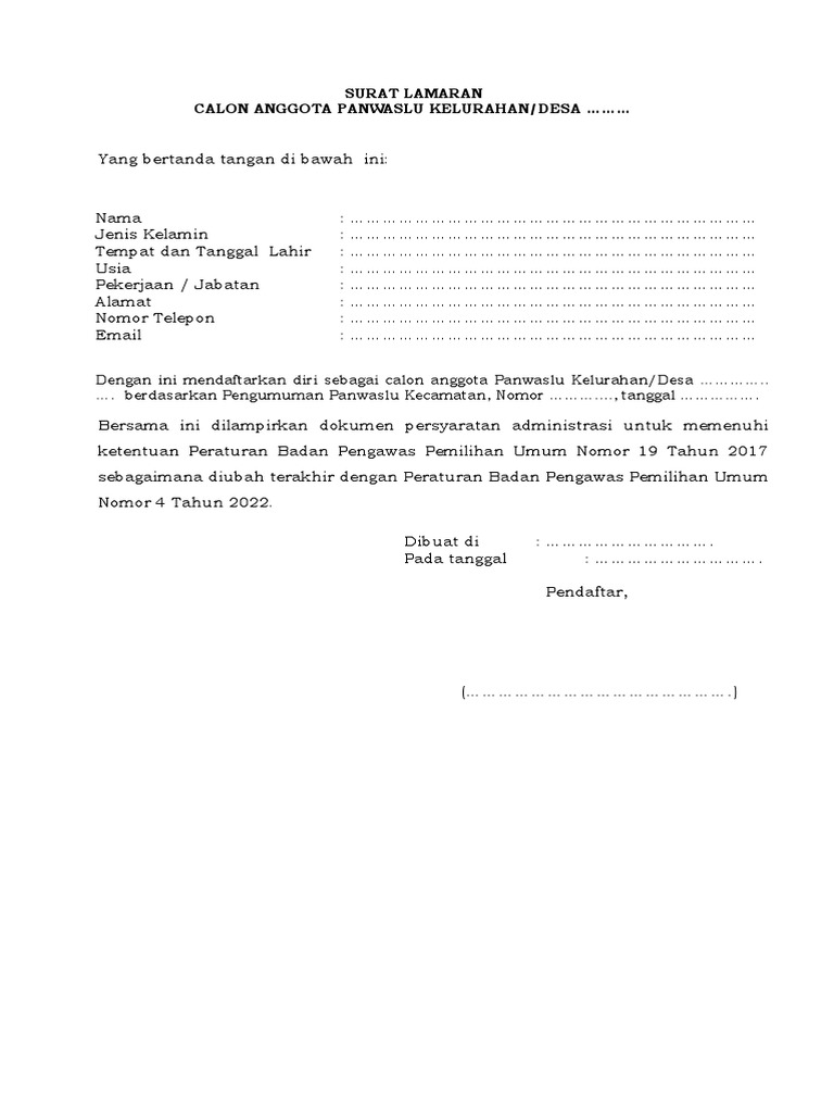 Format Berkas Persyaratan Pkd-2 | PDF
