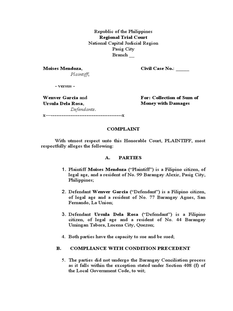 Pleading | PDF | Damages | Affidavit