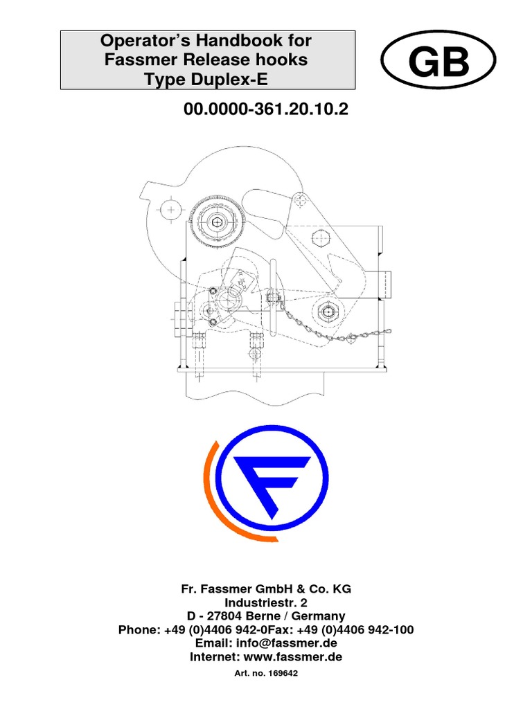 Fassmer Duplex-E Release Hook Manual | PDF | Manufactured Goods | Equipment