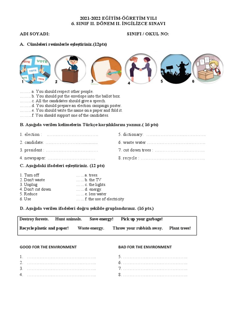 6th Grade 2nd Exam 2nd Term | PDF | Waste | Economies