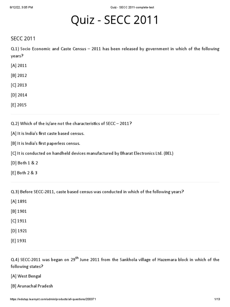 Quiz Secc 2011 Complete Test Lyst8605 Pdf