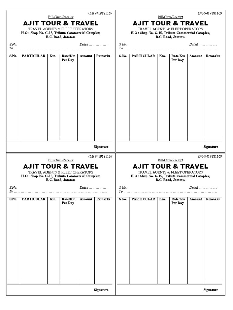 Tour Travel Bill | PDF
