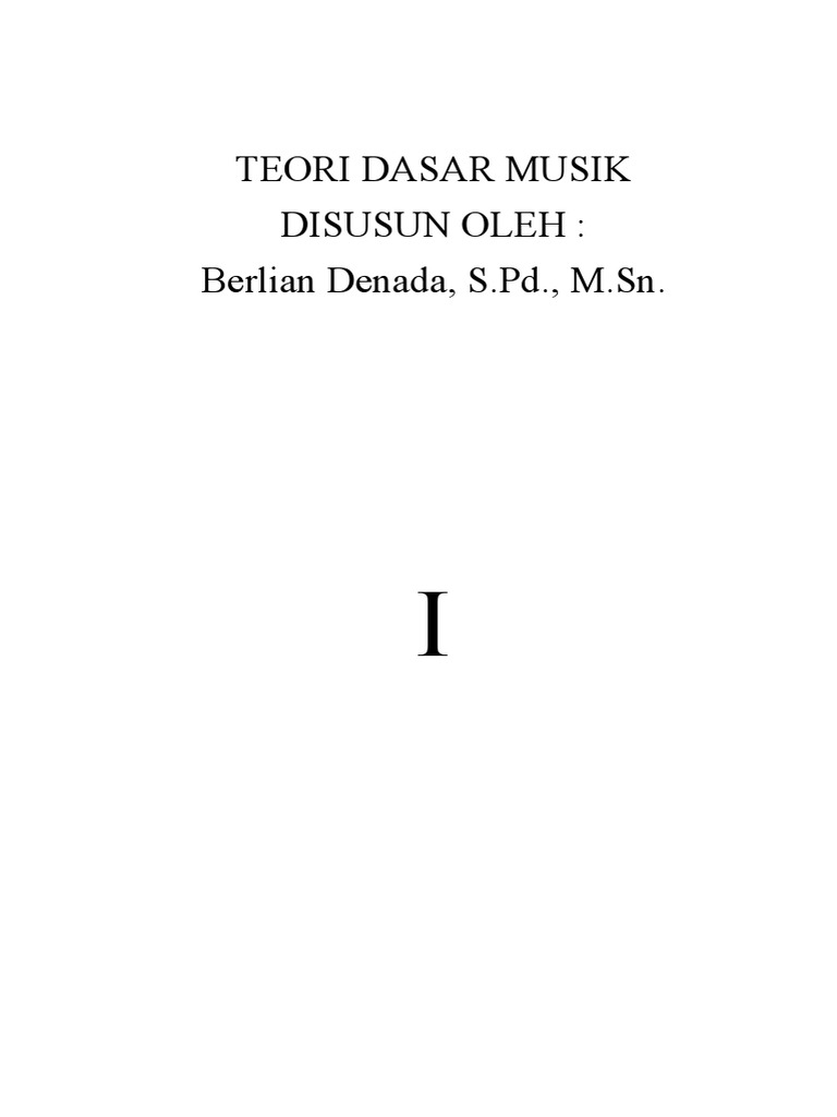 Teori Dasar Musik dan Notasi Balok | PDF | Seni