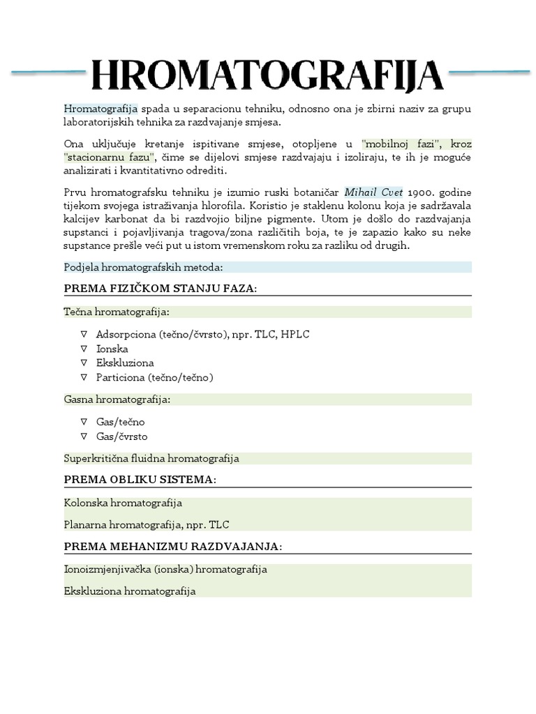 HROMATOGRAFIJA | PDF