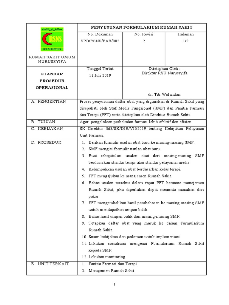 Penyusunan Formularium Rumah Sakit Pdf