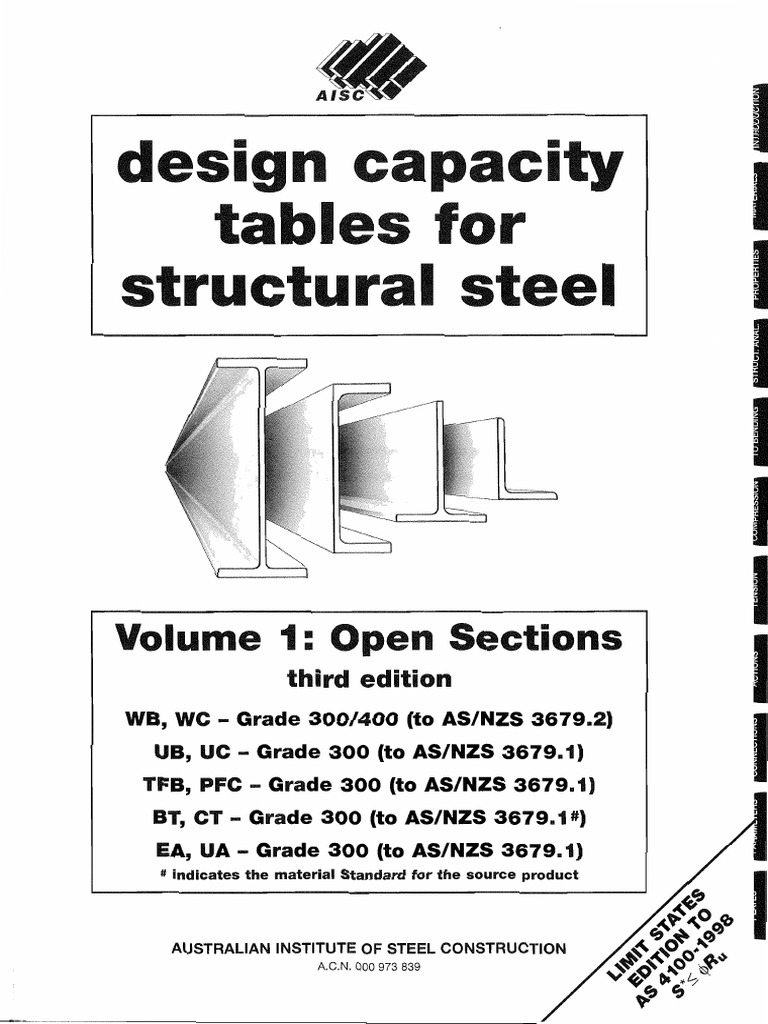 2AISC - Design Capacity Tables For Structural Steel - Open Sections | PDF