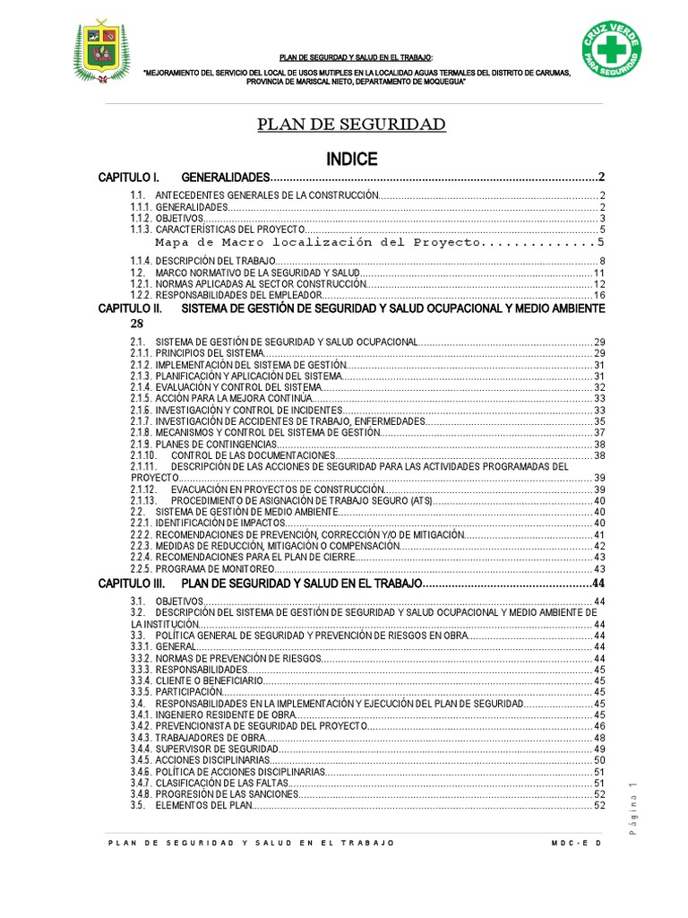 Plan de Seguridad | PDF | Seguridad y salud ocupacional | Entorno natural