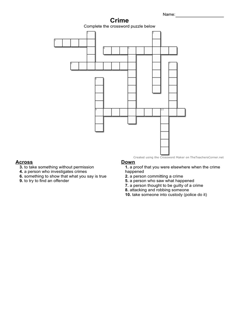 Crime Crossword | PDF