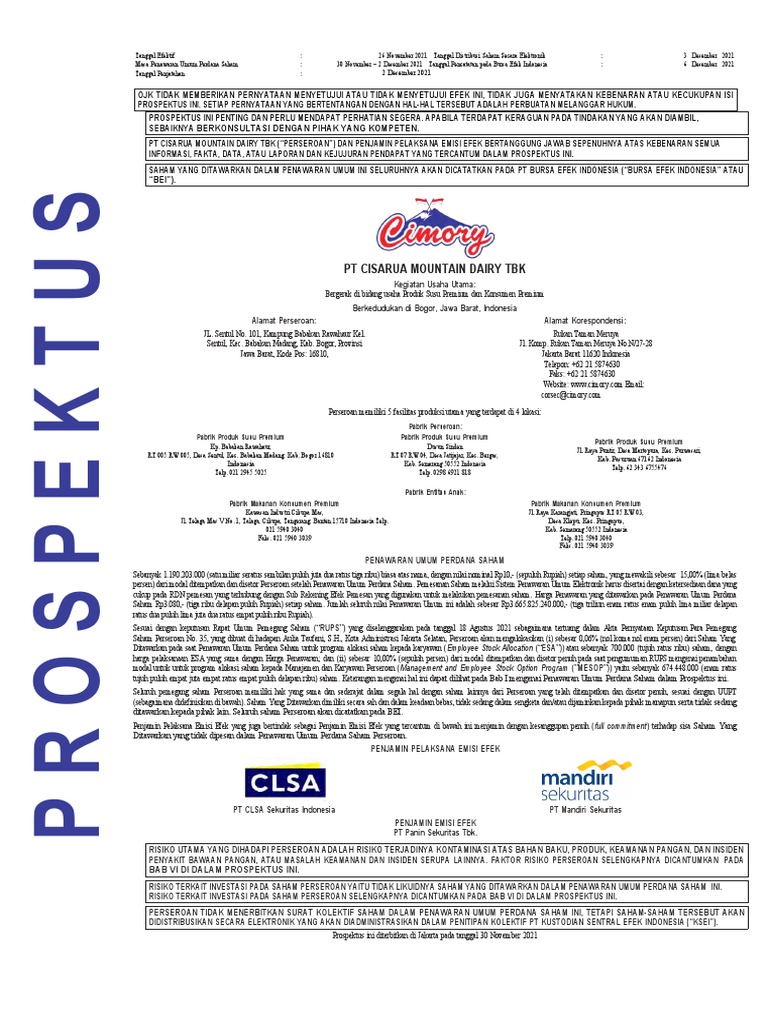 F Prospektus Final IPO CMRY Sent | PDF