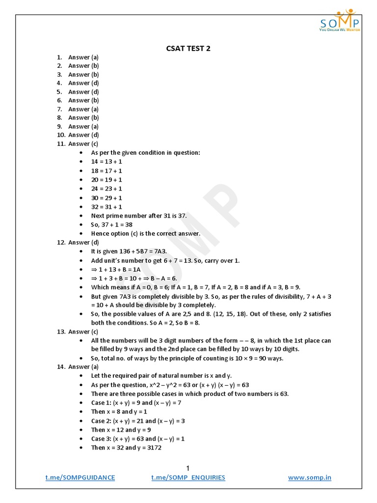 Csat Test 2 Answers | PDF | Speed