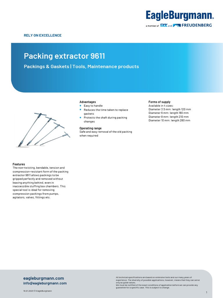 EagleBurgmann Packing Extractor 9611 en | PDF