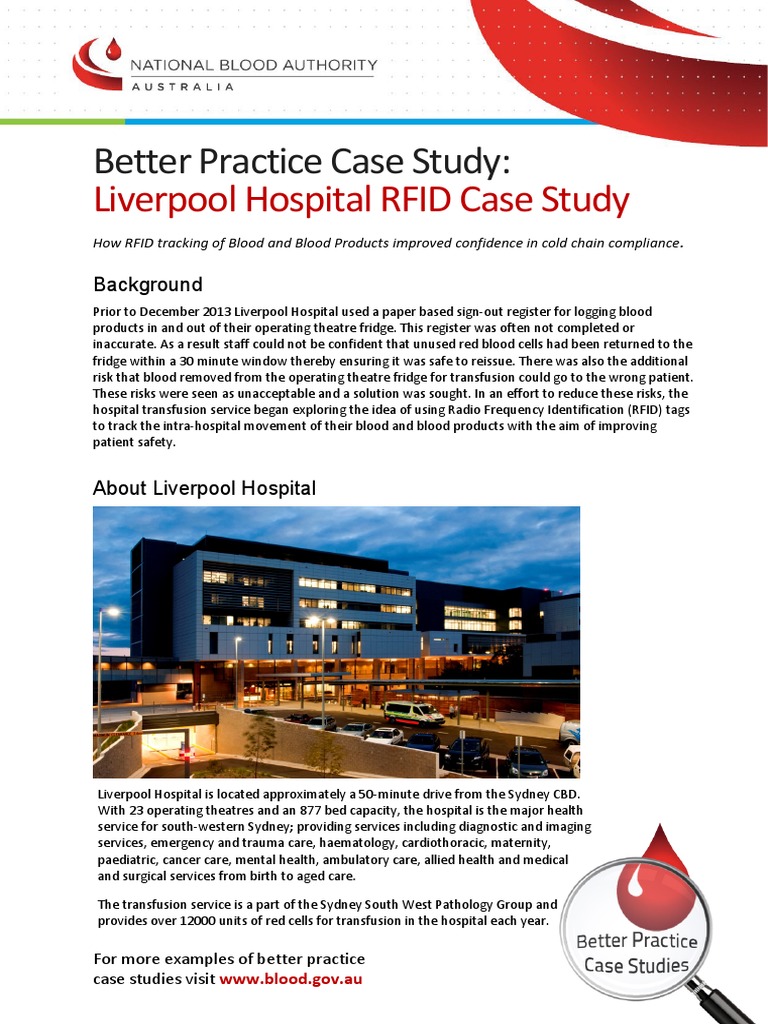 Liverpool Hospital RFID Blood Tracking | PDF | Radio Frequency ...