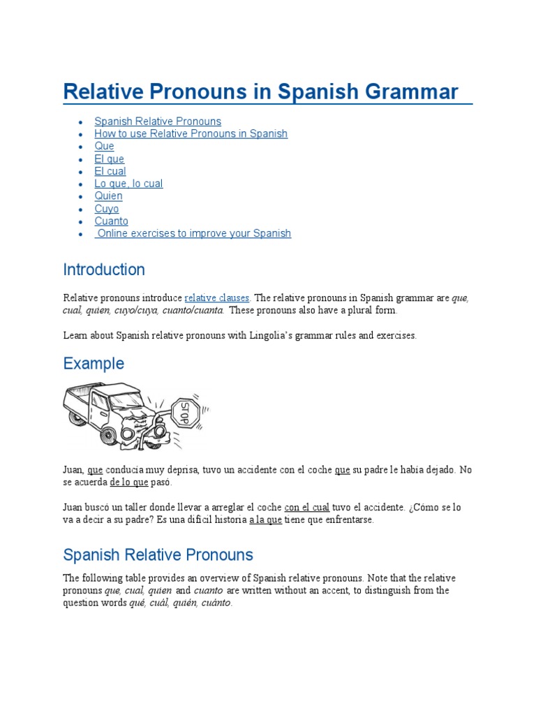 Pronombres Relativos en Español | PDF