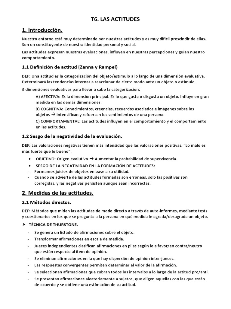 Definición y Medición de Actitudes | PDF | Comportamiento | Actitud ...